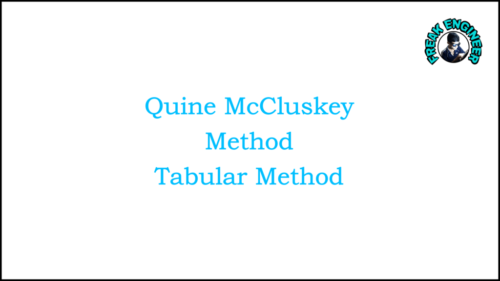 Quine mccluskey method » Freak Engineer